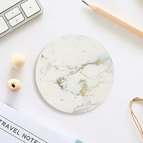 KUFUNG Coasters for Drinks, Absorbent Ceramic Stone Coaster Set, Cork Base, Marble Surface Pattern, Cups Place Mats for Home Decor, Set of 2(Light Blue-A)