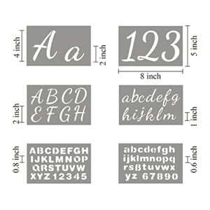 Large Letter Stencils for Painting on Wood - 44 Pack Alphabet Letter Number Stencil Templates with Signs, Reusable Plastic Stencils in 3 Fonts and 284 Designs for Chalkboard Fabric Wood Signs