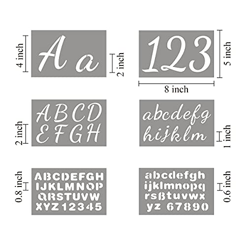 Large Letter Stencils for Painting on Wood - 44 Pack Alphabet Letter Number Stencil Templates with Signs, Reusable Plastic Stencils in 3 Fonts and 284 Designs for Chalkboard Fabric Wood Signs