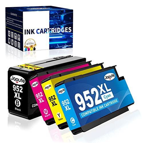 Jagute 952 Remanufactured Ink Cartridge Replacement for HP 952XL 952 XL for OfficeJet Pro 8710 8720 7740 7720 8210 8715 8725 8740 8702 8216 8730 Ink Printer 4 Pack(Black Cyan Yellow Magenta)