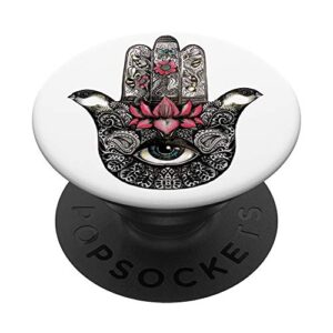 hamsa hand fatima spiritual meaning origin lotus meditation popsockets popgrip: swappable grip for phones & tablets