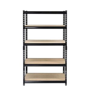 juggernaut storage 36" w x 18" d x 72" h 5-shelf steel shelving, hammertone, ss3618-5blkamz