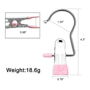 DKKO Boot Hanger/Holder/Clips for Closet, Laundry Hooks with Clips, Clothes Clips for Hanging Jeans, Hats, Tall Boots, Towels,Home Travel,8Pack Pink