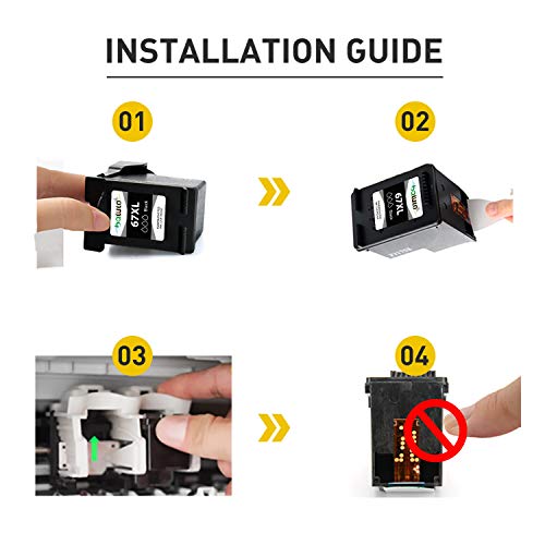 batuto Remanufactured for hp Ink 67 Ink Cartridges Black Replacement for HP Envy 6052 6055 Pro 6452 6455 6458 DeskJet 1255 2732 2752 2755 DeskJet Plus 4140 4152 4155 4158 67xl hp Printer Ink