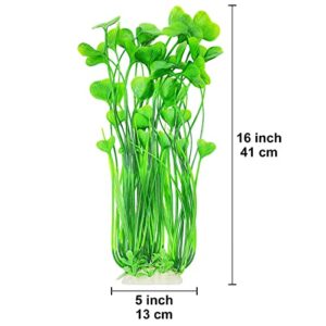 Jongdari Large Aquarium Plants, 2 Pcs Artificial Plastic Fish Tank Plants Decoration Ornament(15.75 Inches high)