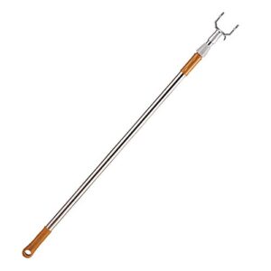 long reach stick closet pole with hook 63" extendable reach pole reaching pole for high area, shelf, closet top