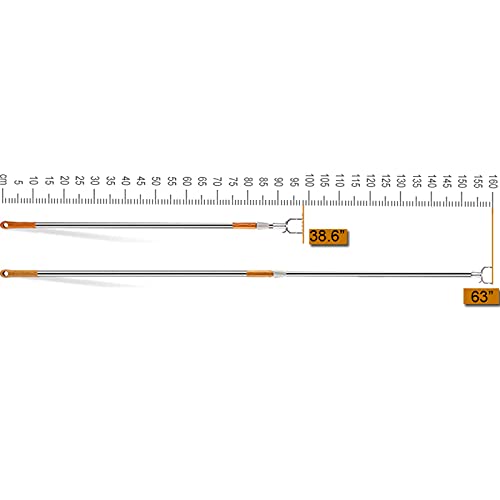 Long Reach Stick Closet Pole with Hook 63" Extendable Reach Pole Reaching Pole for High Area, Shelf, Closet Top