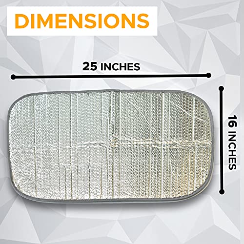 EcoNour RV Window Shade | Foldable Trailer Door Window Cover for Total UV Protection | Camper Window Shade for Privacy Blackout | Trailer Accessories for Camper Windows | 25x16 inches