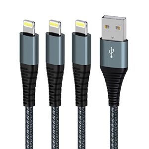 iphone charger cable 6ft 3pack, [apple mfi certified ] lightning cable nylon braided usb fast iphone charging cables cord compatible with iphone14/13/12/12pro/12promax/11/11pro/xs max/xr/xs/x/8/7