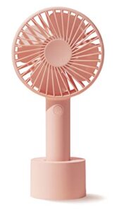 generic handheld fan portable,mini hand held quiet with usb rechargeable battery, personal office desk table base,8-10 hours operated for makeup eyelash lady/women/girls/kids outdoor - pink