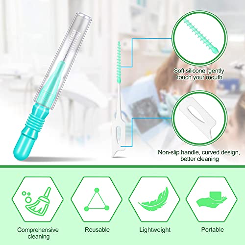 350 Pieces Interdental Brush Tooth Floss Tooth Cleaning Tool Toothpick Dental Tooth Flossing Head Oral Dental Flosser Teeth Soft Dental Picks Refill Dental Flosser Toothpick Cleaners (Mixed Color)