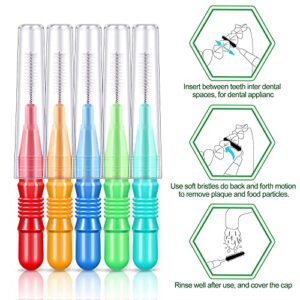 350 Pieces Interdental Brush Tooth Floss Tooth Cleaning Tool Toothpick Dental Tooth Flossing Head Oral Dental Flosser Teeth Soft Dental Picks Refill Dental Flosser Toothpick Cleaners (Mixed Color)