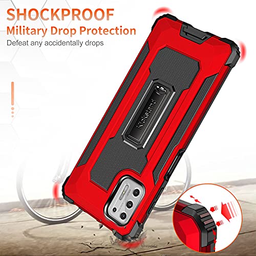 DAWEIXEAU Case for Moto G Stylus 2021,Heavy Duty Rugged Shockproof Protective Cover Case for Moto G Stylus 2021 (Red)