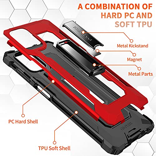 DAWEIXEAU Case for Moto G Stylus 2021,Heavy Duty Rugged Shockproof Protective Cover Case for Moto G Stylus 2021 (Red)