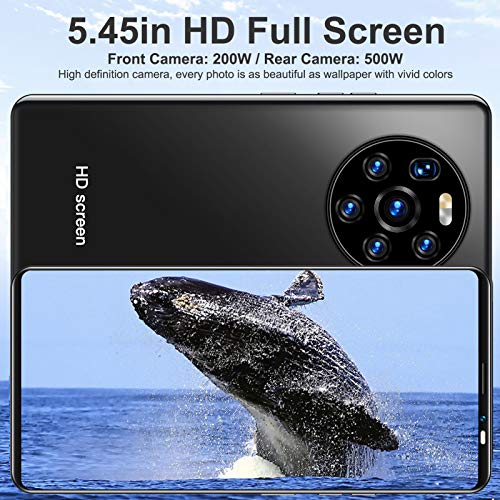 FOLOSAFENAR Smartphone,5.45in HD Full Screen Dual Card Dual Standby Mobile Phone,Face Recognition and Fingerprint Unlocking,Light and Fashion