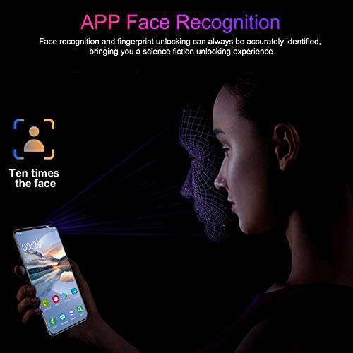 FOLOSAFENAR Smartphone,5.45in HD Full Screen Dual Card Dual Standby Mobile Phone,Face Recognition and Fingerprint Unlocking,Light and Fashion