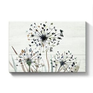 sumgar dandelion wall art grey rustic bathroom decor gray beige flower pictures botanical artwork watercolor nature plant framed canvas prints for farmhouse bedroom living room kitchen 16" x 24"