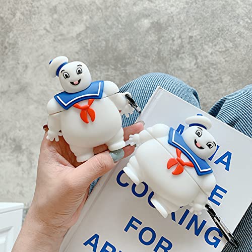 VARWANEO Case for Airpods Pro, Soft PVC 3D Cute Funny Fun Cartoon Ghost Busters Design Kawaii Airpods Cover Case with Keychain, Cool for Kids Teens