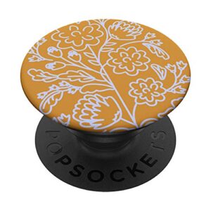 orange flower pattern popsockets swappable popgrip