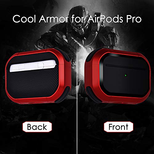 CAGOS for Airpod Pro Case/Airpods Pro 2 Case, Cool Shock-Absorbing Rugged iPod Pro Cover Skin Accessories Compatible with Apple Airpod Pro 2nd/1st Generation Charging Case Women Men, Red