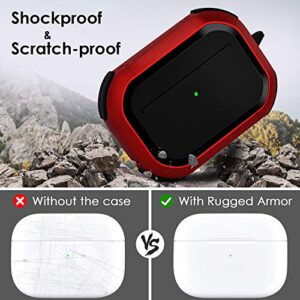 CAGOS for Airpod Pro Case/Airpods Pro 2 Case, Cool Shock-Absorbing Rugged iPod Pro Cover Skin Accessories Compatible with Apple Airpod Pro 2nd/1st Generation Charging Case Women Men, Red