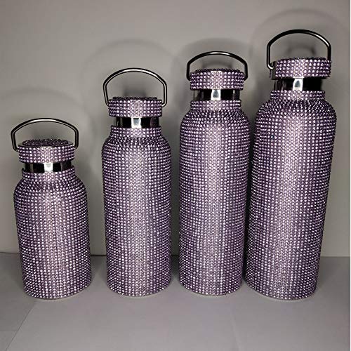 RBKLO Sparkling Rhinestone Insulated Bottle,Fashion Diamond Thermos Bottle,Bling Thermal Bottle Diamond Thermol,Thermos Cups for Hot Drinks Leakproof,Best Gift for Men Women (M, 500ML)