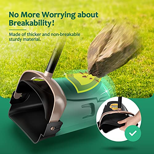 PETNOZ Large Swivel Bin & Rake Pooper Scooper with 20 Waste Bags, 4 Bag Hooks & 36" Long Handle Adjustable Portable Non-Breakable Dog Pooper Scooper for Large Dogs and Pets, Easy to Clean Pet Waste