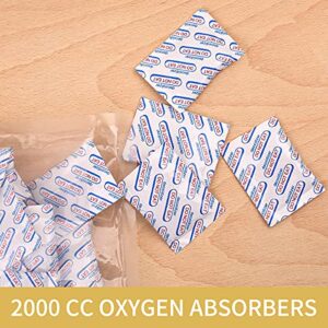 Ztalee 30 Pack 5 GALLON Mylar Bags (7.4 Mil) and 30x 2000cc Oxygen Absorbers, Airtight Vacuum Sealing Sealable Mylar Bags for Long Term Food Storage, for Grains, Wheat, Rice, Dry Aging Bags for Meat (17.7x23.6 Inch)