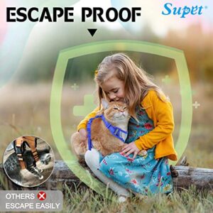 Supet Cat Harness and Leash Escape Proof, Adjustable Breathable Cat Vest Harness with Reflective Trim, Cat Leash and Harness Set for Large Small Cats Kittens Puppies