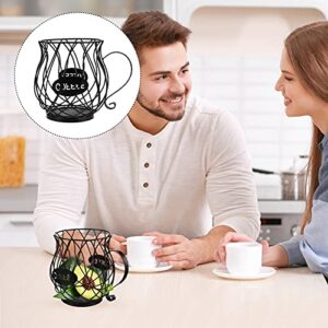 Cabilock Iron Coffee Pod Holder K Cup Holder Organizer Mug Kpod Container Cup Keeper Coffee Mug Fruit Storage Basket