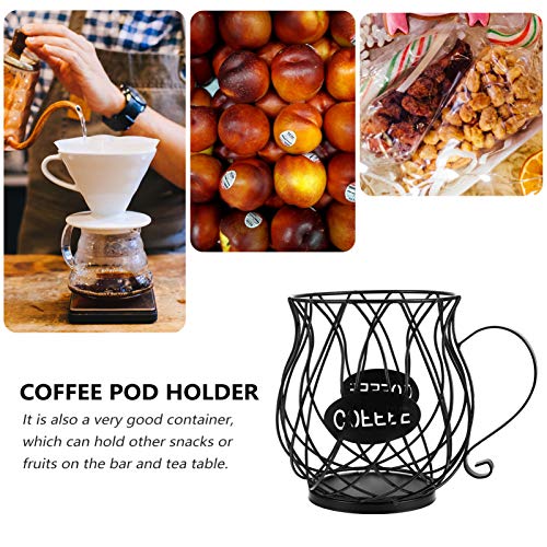 Cabilock Iron Coffee Pod Holder K Cup Holder Organizer Mug Kpod Container Cup Keeper Coffee Mug Fruit Storage Basket