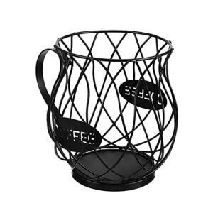 Cabilock Iron Coffee Pod Holder K Cup Holder Organizer Mug Kpod Container Cup Keeper Coffee Mug Fruit Storage Basket