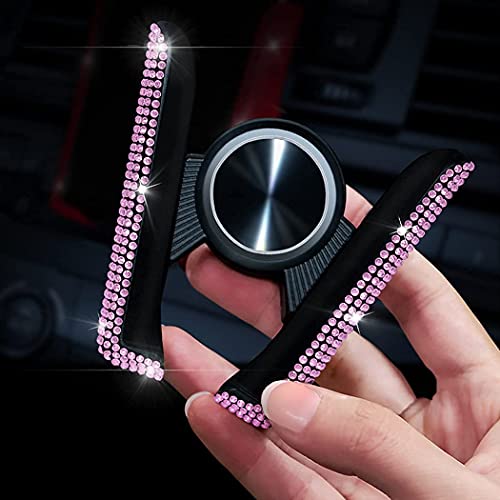 SUNCARACCL Bling Car Phone Holder, 360 Degrees Adjustable Crystal Auto Car Mount Phone Holder for Dashboard,Windshield and Air Vent (Pink)