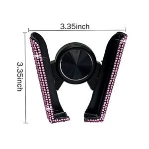 SUNCARACCL Bling Car Phone Holder, 360 Degrees Adjustable Crystal Auto Car Mount Phone Holder for Dashboard,Windshield and Air Vent (Pink)