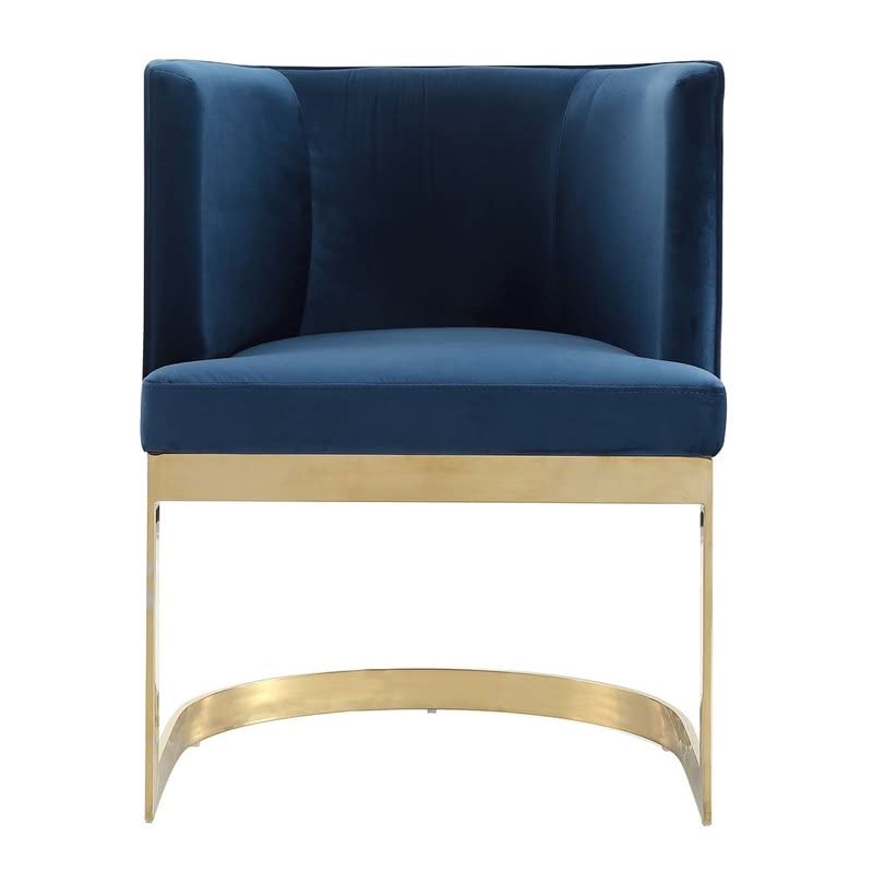 Manhattan Comfort Aura Mid Century Modern Velvet Dining Chair, Set of 2, Royal Blue