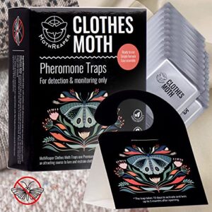 Clothing Clothes Moth Traps - 20 Pack, Sticky Glue Bug Repellent with Pheromone Attractor for Closets Wardrobes Carpet Cabinet Drawers, Safe, Non-Toxic for Indoor