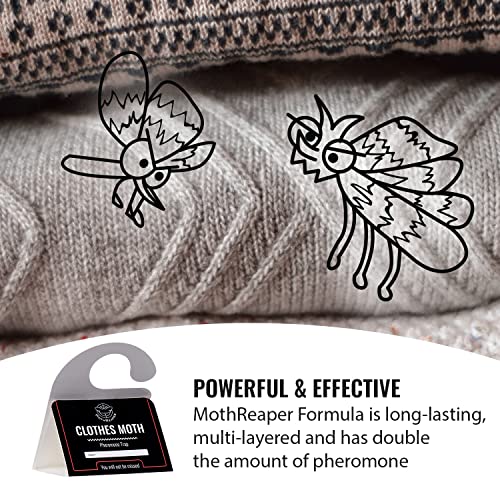 Clothing Clothes Moth Traps - 20 Pack, Sticky Glue Bug Repellent with Pheromone Attractor for Closets Wardrobes Carpet Cabinet Drawers, Safe, Non-Toxic for Indoor