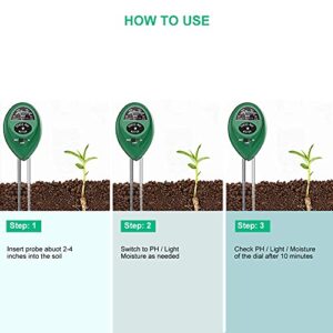 Soil pH Meter,Soil Moisture Meter,Tester Gardening Tool Kits for Garden, Farm, Lawn, Indoor & Outdoor