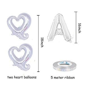 Kunggo Happy Anniversary Balloon Banner,Wedding Anniversary Party Decorations,Love Party and Anniversary Party Supplies,16 Inch Aluminum Foil(Silver).