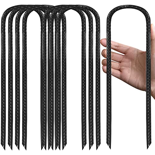 Eurmax USA Trampolines Stakes Canopy Parts Wind Stake 12 Inch Heavy Duty Stake Safety Ground Anchor Galvanized Steel Wind Stakes, Pack of 8(Black)