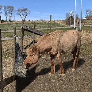 Ferstnor Premium Hay Net Slow Feeder for Horses 40 inches Long 2 inches Mesh Hole Heavy Duty Hanging Haylage Bag for Horses Complete with Steel Snap Hook