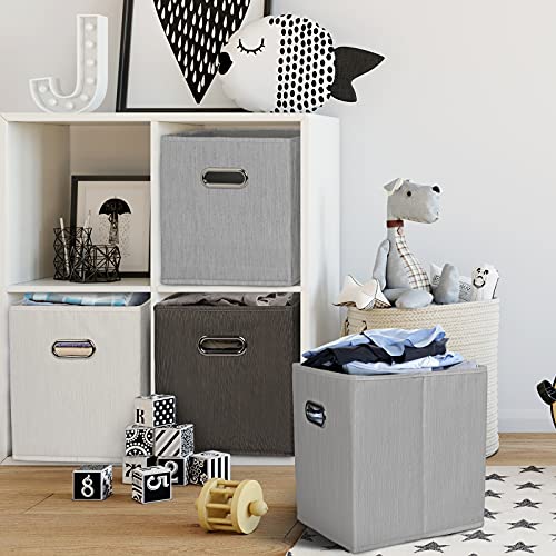 EXTREE Cube Storage Bins 11×11x11 Collapsible Foldable Cubby Bins Fabric Baskets Cubbies Storage Cubes for Closet Organizer