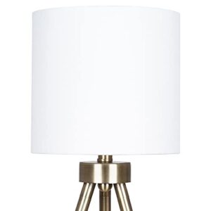 Catalina Lighting 22967-001 Mid-Century Modern Tripod Table Lamp, LED Bulb Included, 19", Antique Brass