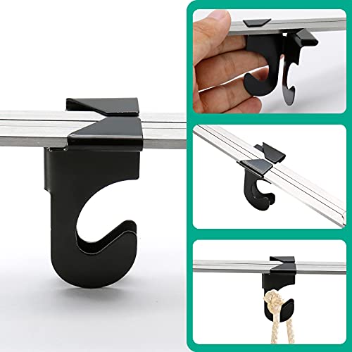 Kyuionty 20Pcs Drop Ceiling Hooks Zinc Alloy T-Bar Track Clip Hooks for Suspended Drop Ceiling Tiles, Ceiling Hooks for Hanging Plants & Office Classroom Decorations (Black)