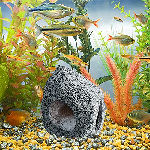 Mairuker Aquarium Hideaway Rock Cave, Stackable Ceramic Rock Caves for Aquatic Pets to Breed,Betta Fishes Cichlid Shrimp Play Hide Rest