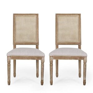 christopher knight home regina dining chair, wood, light gray + natural