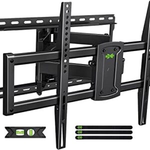 USX MOUNT 37-90 inch Full Motion TV Wall Mount, Fits 24" Wood Studs, Wall Mount TV Bracket with Smooth Swivel, Tilt, Extension, Holds up to 132lbs, Max VESA 600x400mm, Includes Wall Drilling Template