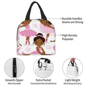 Lycomify Reusable Tote Lunch Bag,Pink Ballet Cute Girl Ballerina Dancer Skirt Gymnastic Kid Personalizedwaterproof Insulated Cooler box Bags Luch Container for Office School Picnic Beach Workout…