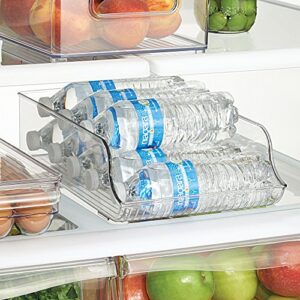 iDesign Plastic Refrigerator and Freezer Storage Organizer, Clear & Plastic Refrigerator and Freezer Storage Organizer Bin Soda Can and Drink Holder, Holds 9 Cans, Clear