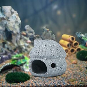 Mairuker Mushroom House Aquarium Decorations Ceramic Shelters Shrimp Habitat,Breeding Tube,Hiding Cave for Betta Goldfishes Cichlid to Rest,Breed,Hiding,Fish Tank Decorations - Grey